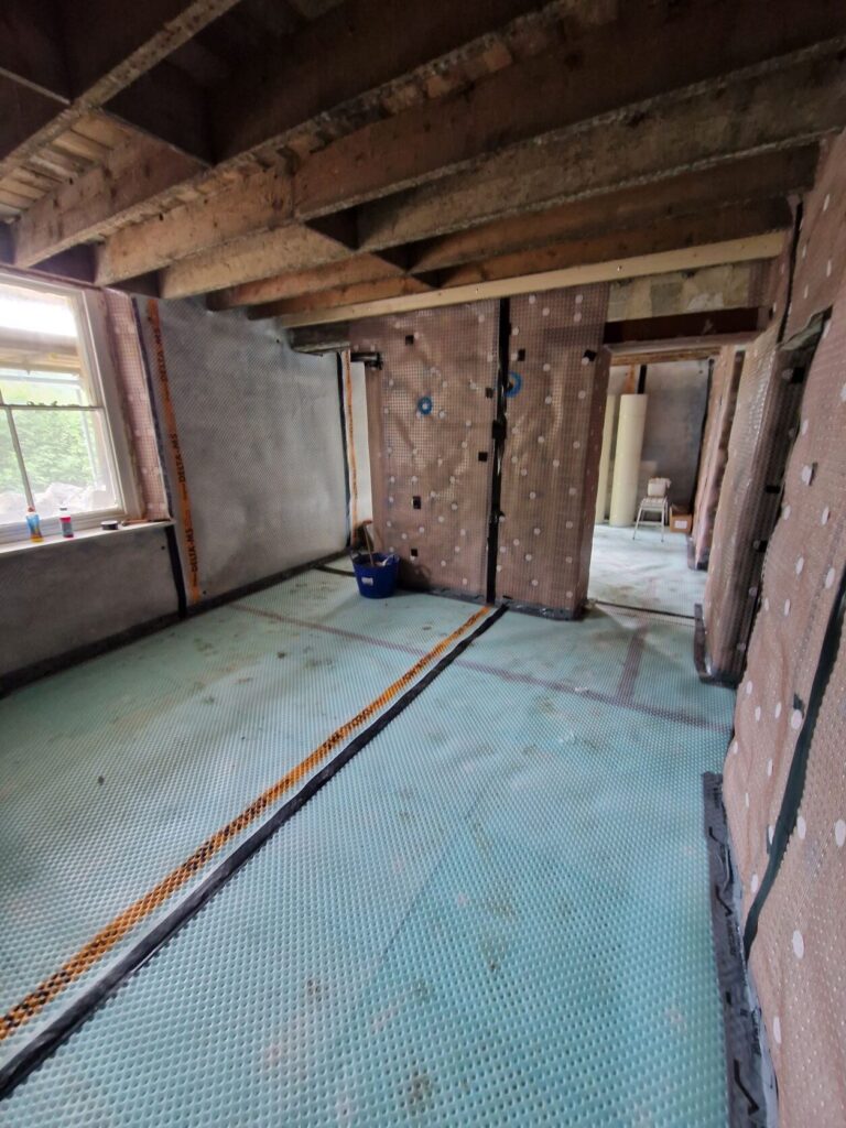 Retro-Fit Waterproofing with basic Radon Barrier - Damptec