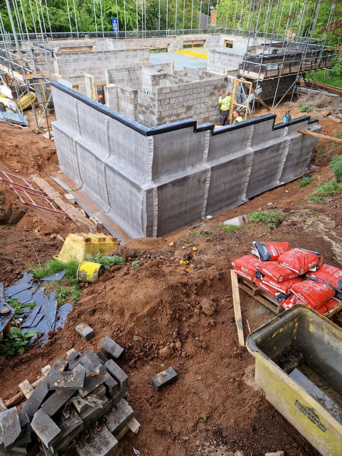 New Build Plot - Waterproofing with Hydrobond - Damptec
