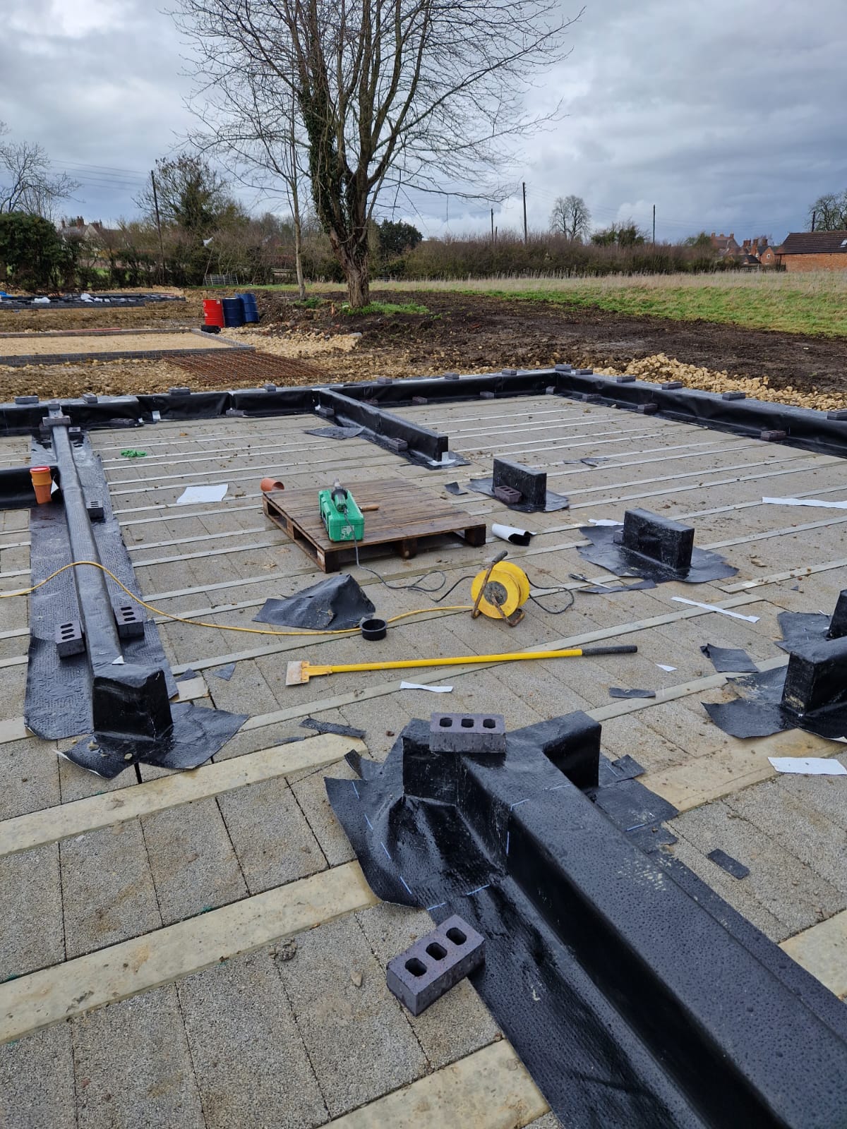 Radon and ground gas protection - new build site Nottinghamshire - Damptec