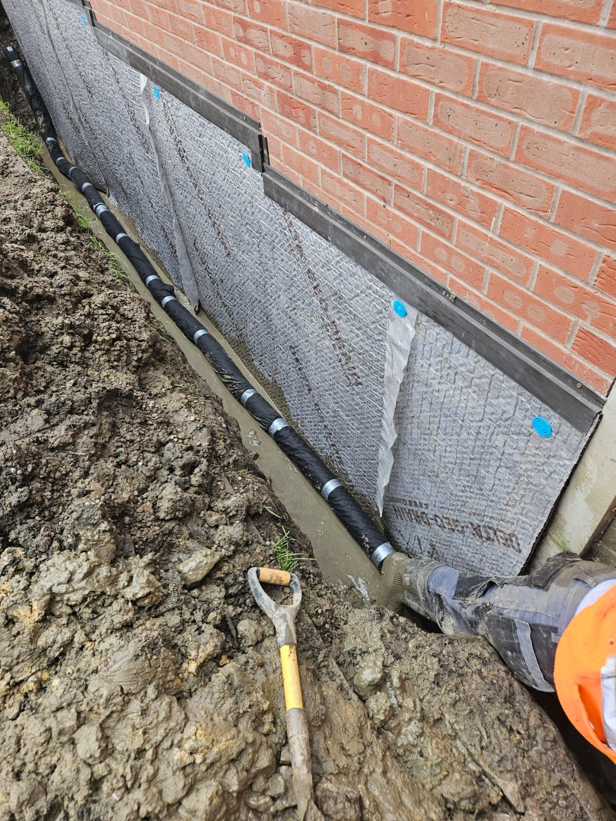 Remedial Tanking System on a Garage Wall, Nottingham - Damptec